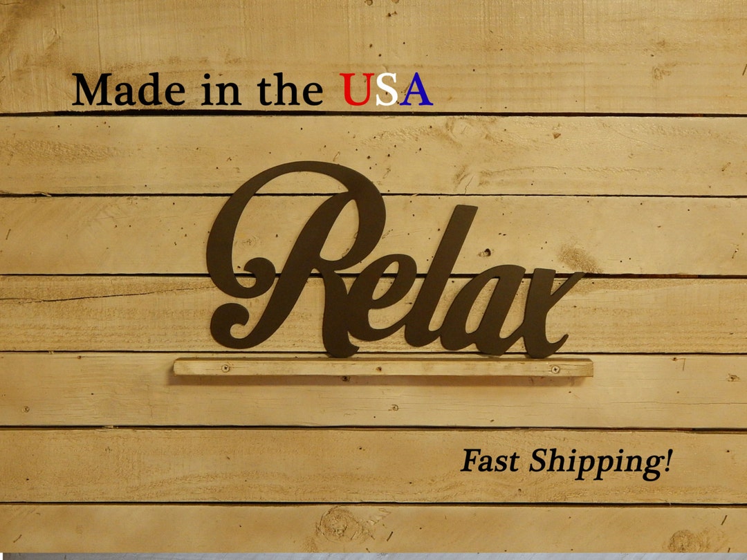 Larger Relax Metal Sign Spa Decor Metal Art Bathroom Decor - Etsy