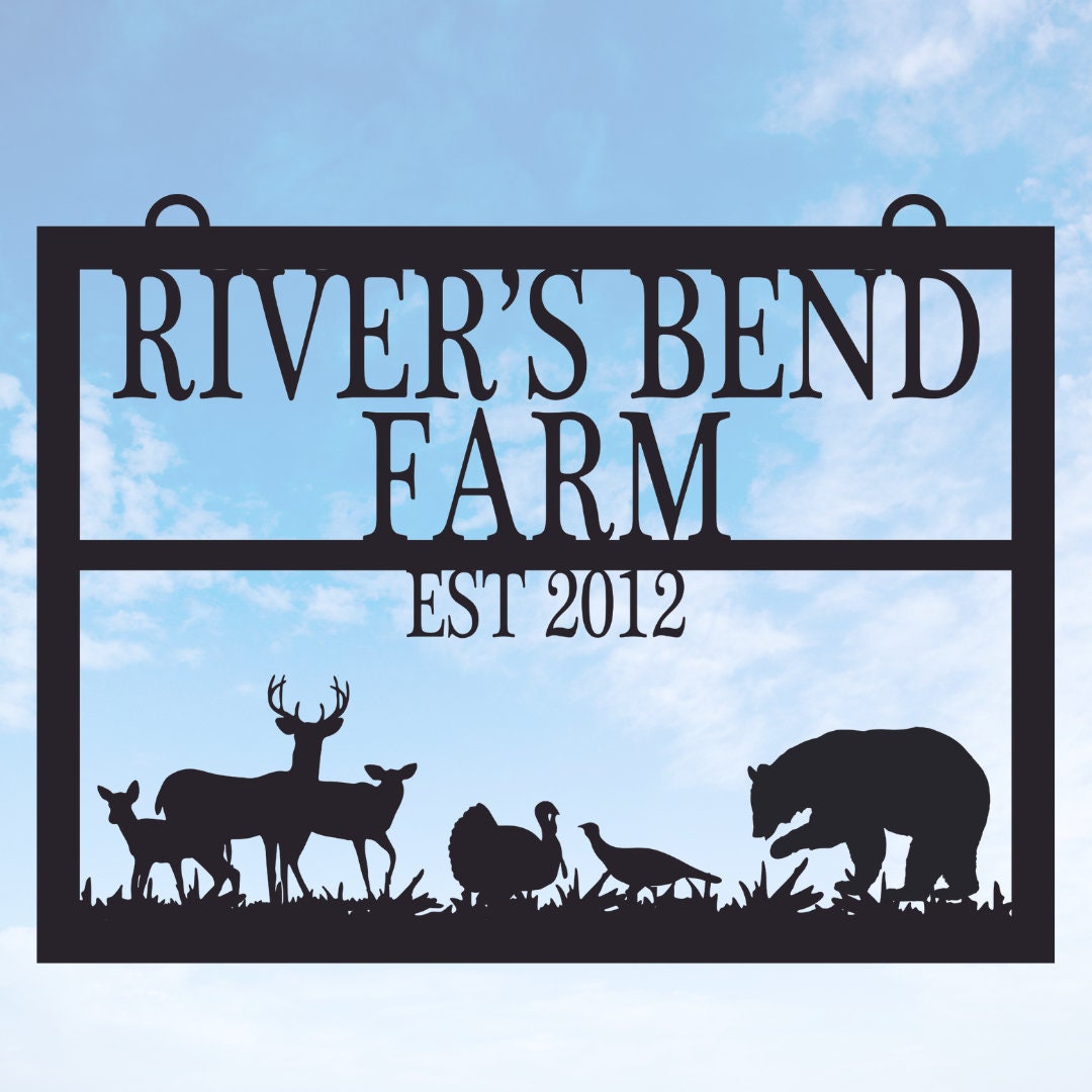 Custom 33 X 40 Farm Sign With Deer and Bear, Ranch Sign, Wildlife Farm ...