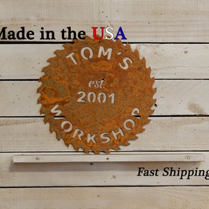 Workshop Sign, Established Date, Tool Shop Metal Sign, Tool Sign ...