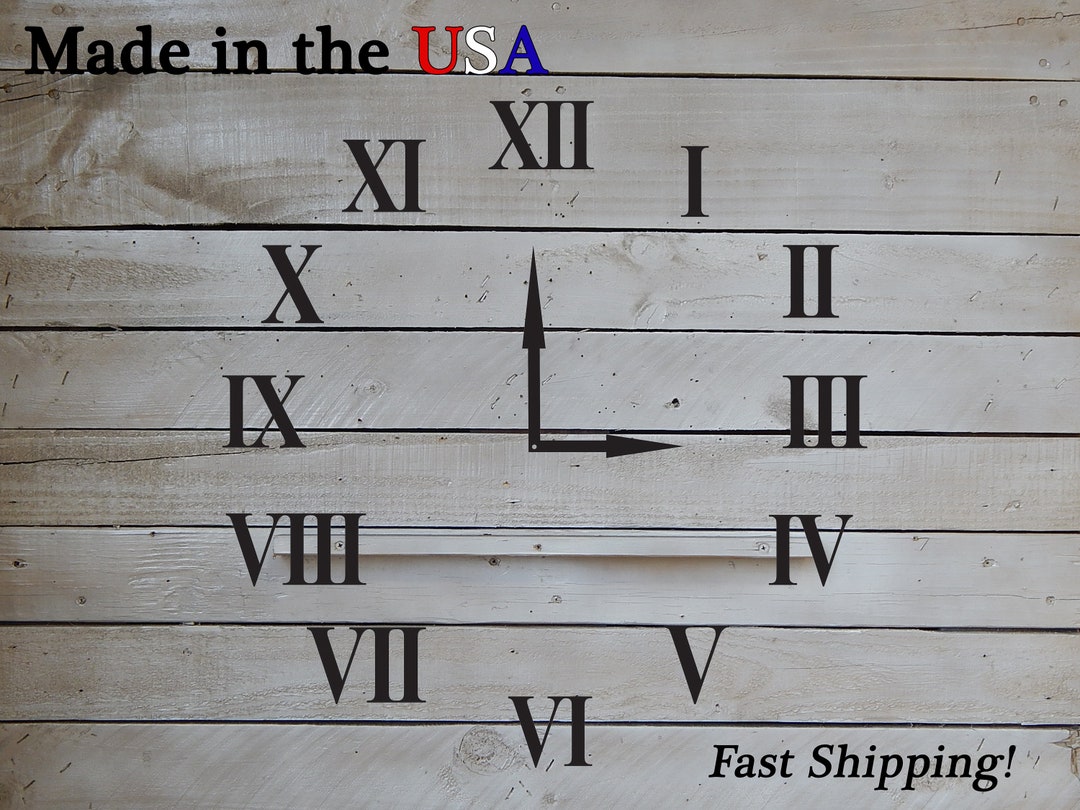4 Roman Numeral Metal Clock Numbers, 1-12, Hanging Holes, Roman Numeral ...