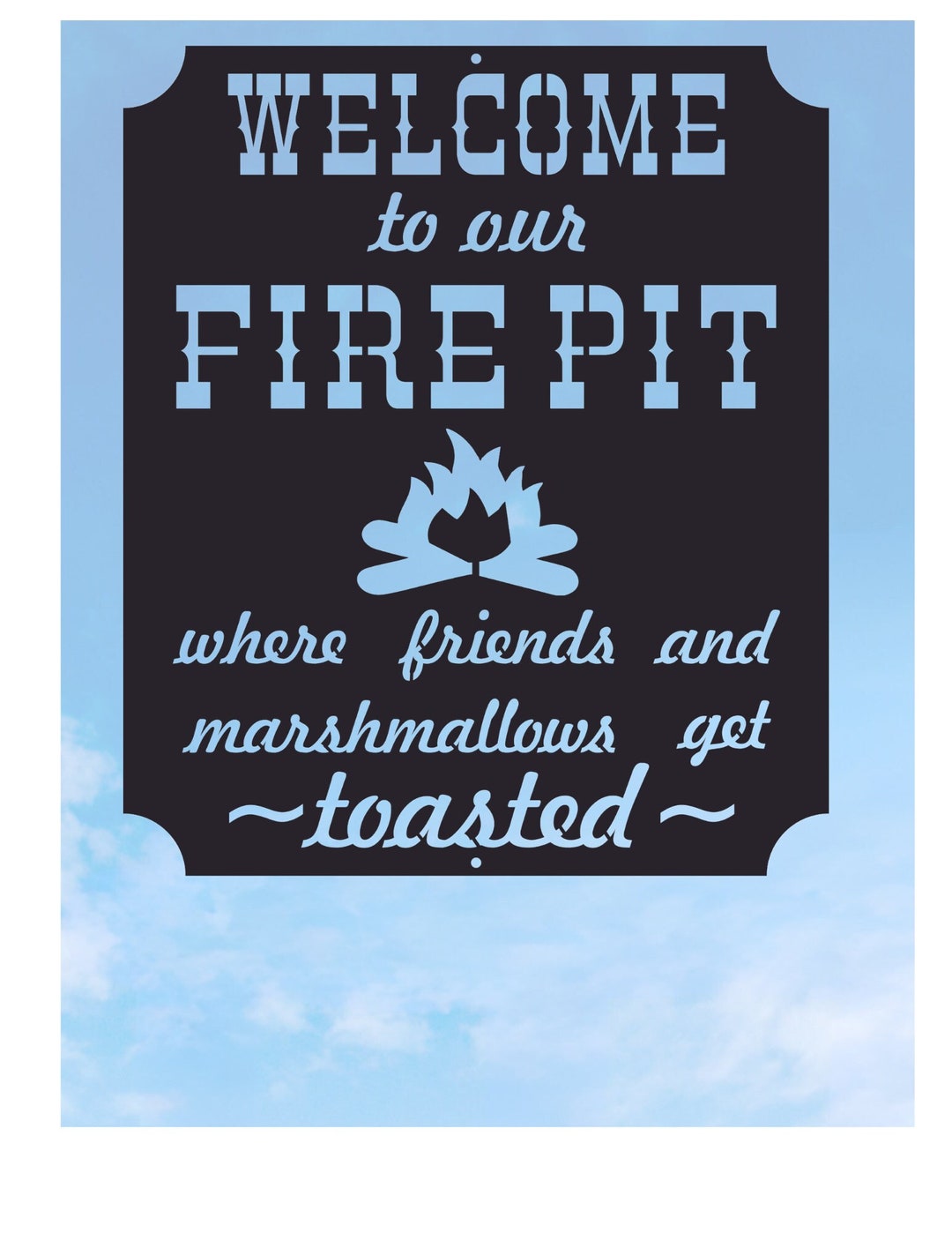 Welcome to Our Fire Pit Metal Sign - Outdoor Campfire Wall Decor ...