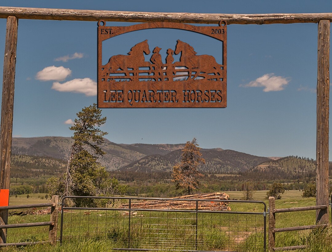 Custom 20 X 30 Farm Sign/ranch Sign With Horses, Horse Farm Sign, Barn ...