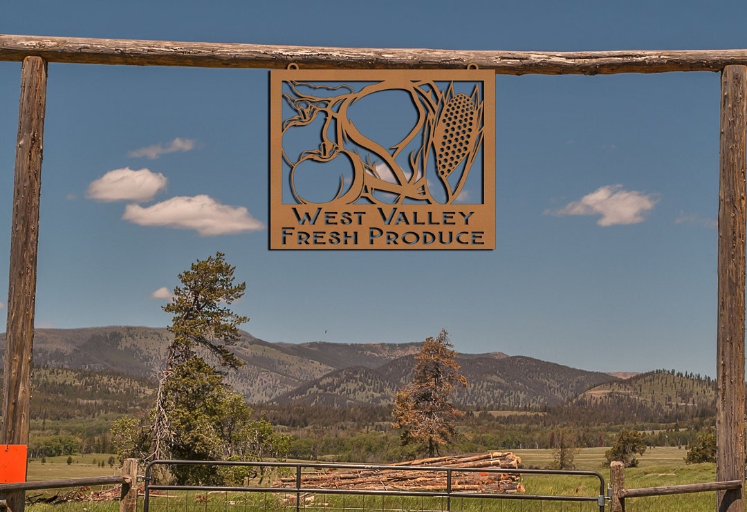 Large Entrance Gate Farm/nursery Sign, Vegetable Farm Sign, Produce ...