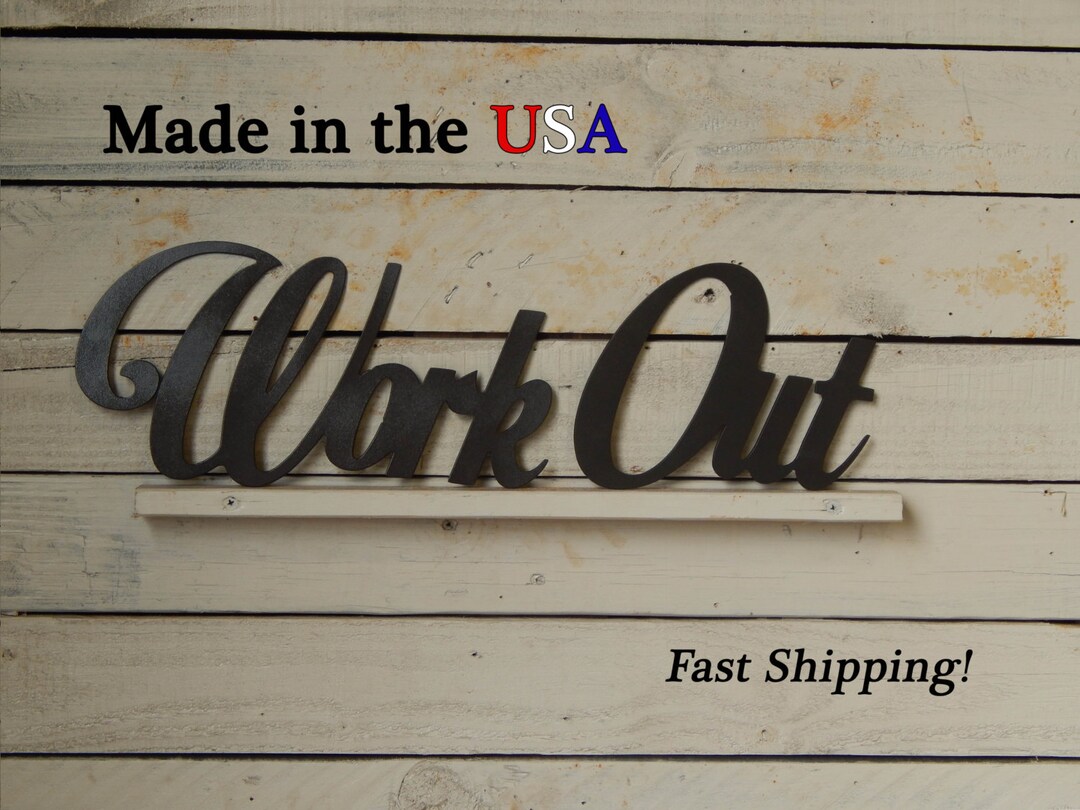 Small Work Out Metal Sign Metal Art Gym Decor Yoga Home - Etsy