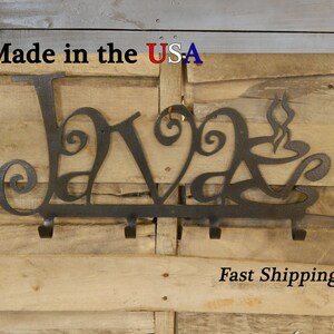 Java, Coffee Decor, Mug Hanging Hooks, Coffee Shop Sign, Mug Hanger ...