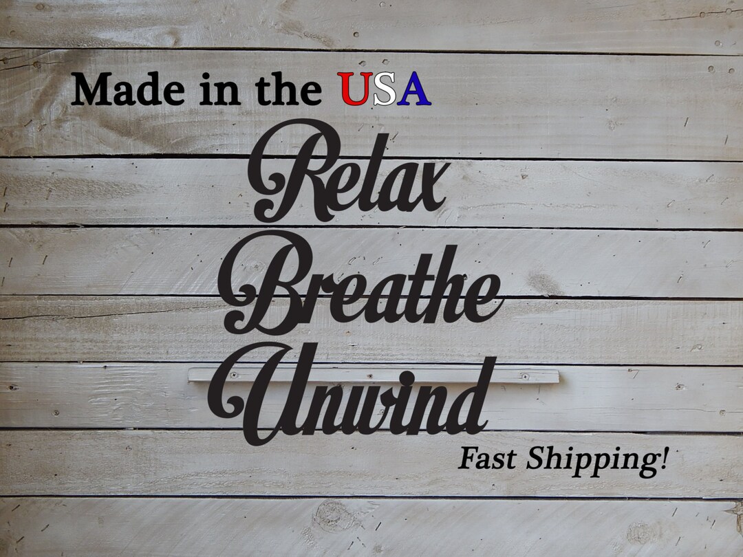 Relax Breath Unwind Metal Sign Metal Art Bathroom Decor - Etsy