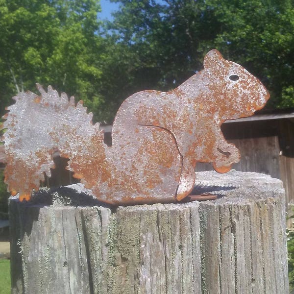 Metal Squirrel Yard Art - Etsy