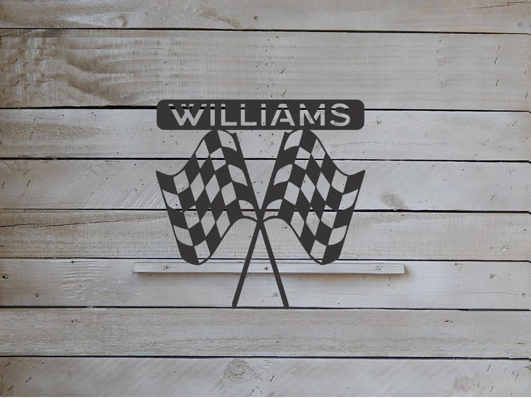 Checkered Flag Personalized Name Sign, Child's Room Decor, Man Cave ...