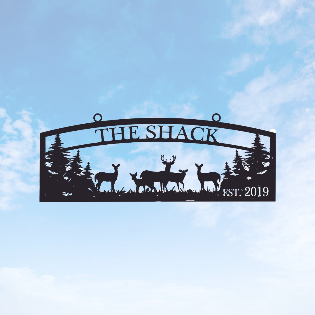 Large Metal Ranch Entrance Sign - Custom Deer Gate Sign | Personalized ...