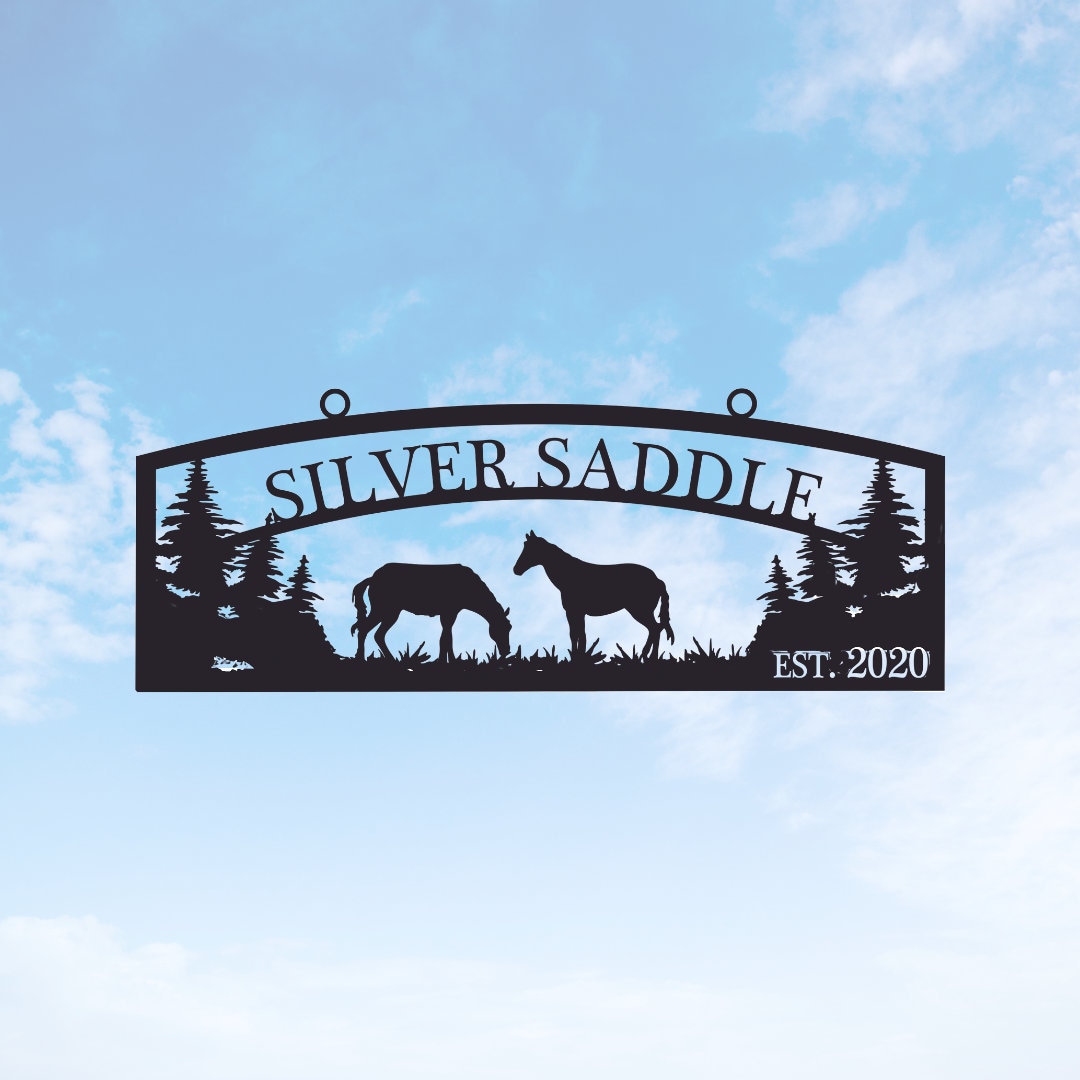 Large Metal Ranch Entrance Sign - Custom Horse Gate Sign | Personalized ...