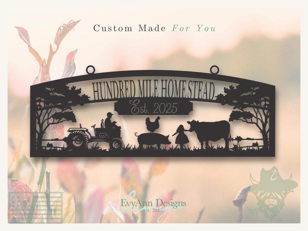 Large Custom Metal Ranch Entrance Sign – Farm & Homestead Name Sign ...