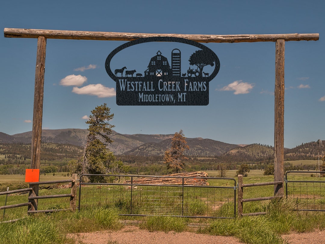 Large Entrance/gate Farm Sign With Cows and Seed Mill - Etsy