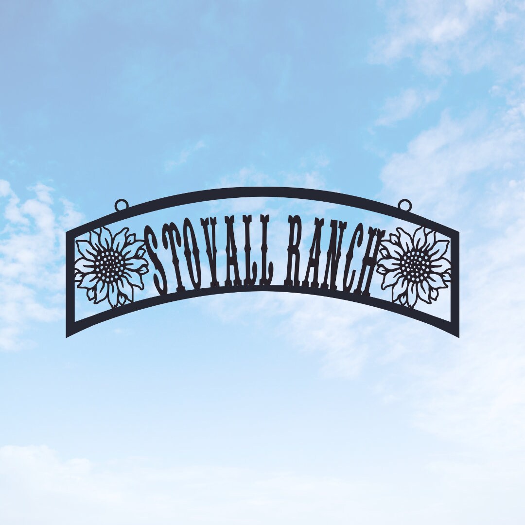 Large Entrance/gate Arch Farm Sign With Sunflowers, Personalized, Sign ...