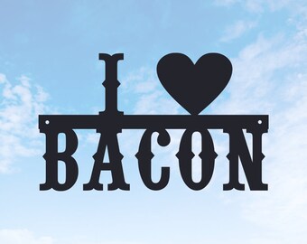 I LOVE BACON Street Sign Eggs Breakfast Canadian Lover English Sandwich ...