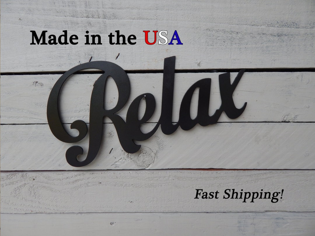 Relax Metal Sign Metal Art Bathroom Decor Outdoor Wall Art - Etsy