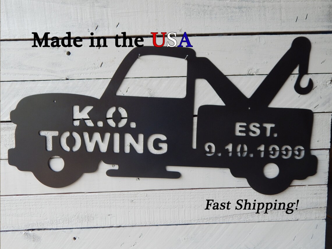 Large Customized Tow Truck Sign Large Tow Truck Wedding - Etsy