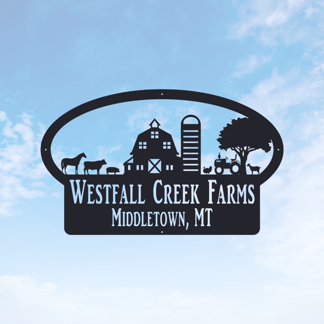 Large Entrance/gate Farm Sign With Cows and Seed Mill, Personalized ...