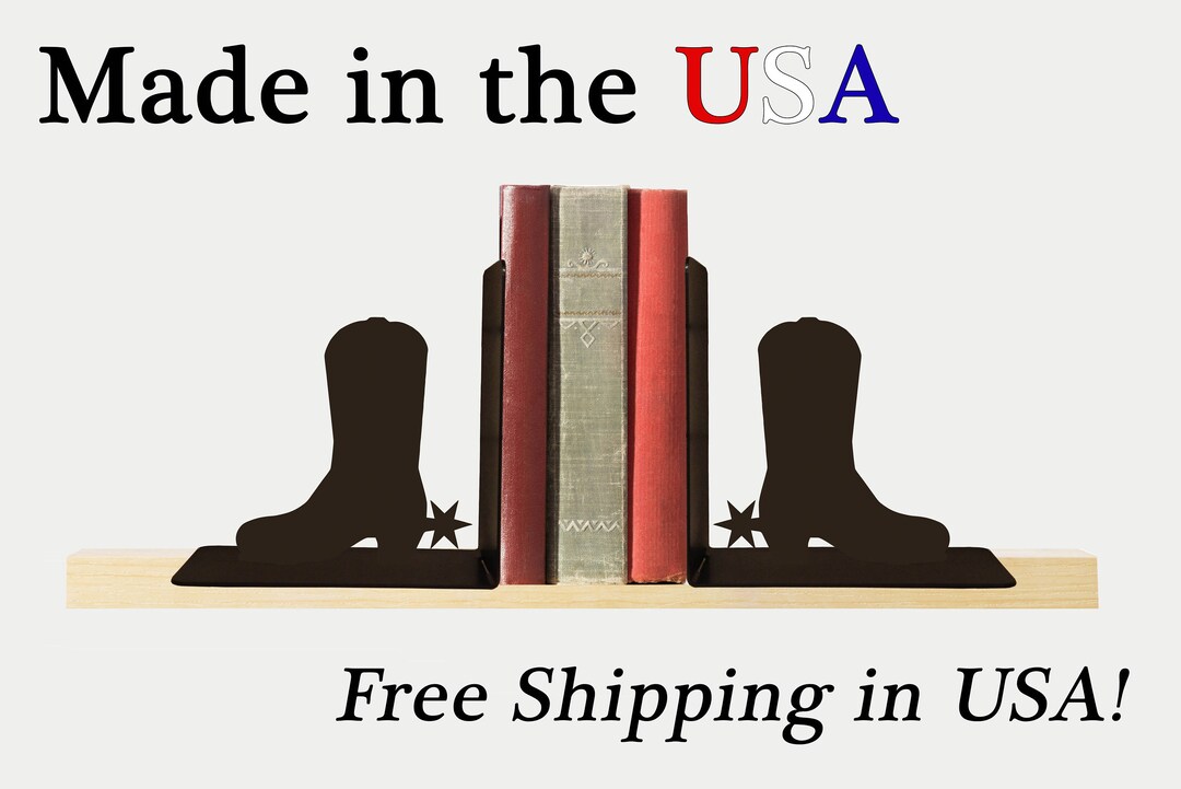 Cowboy Boots Bookends Fun Decor Metal Art Cowboy Art Book - Etsy