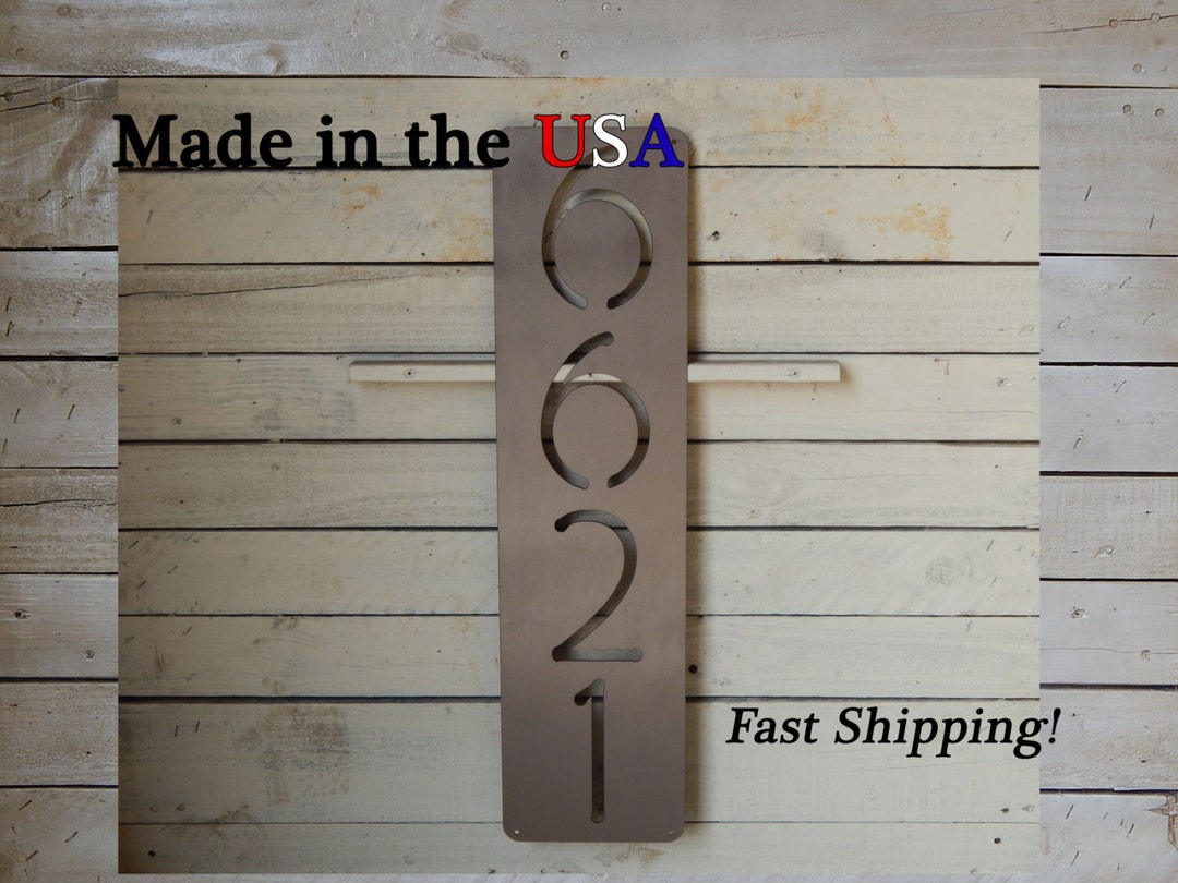 Vertical House Plaque, Vertical, Metal Number, Door Number, Metal House ...