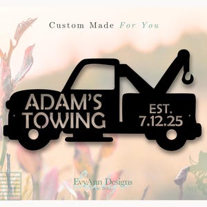 Custom Metal Tow Truck Sign – Personalized Garage Decor S1070 - Etsy