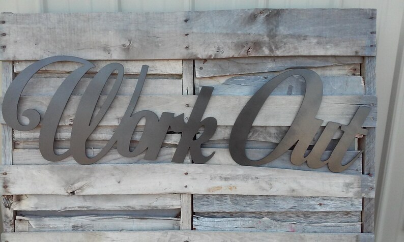 Small Work Out Metal Sign Metal Art Gym Decor Yoga Home | Etsy