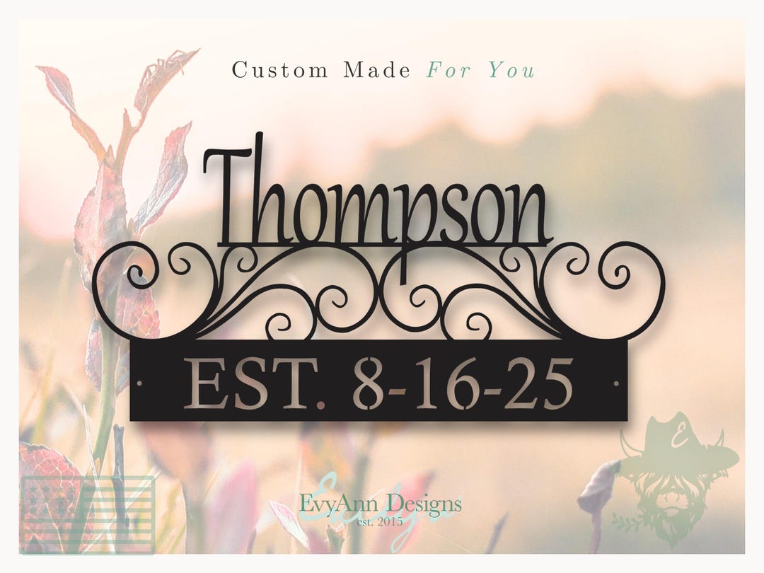 Custom Metal Last Name Sign – Rustic Family Name Wall Decor S1103 - Etsy