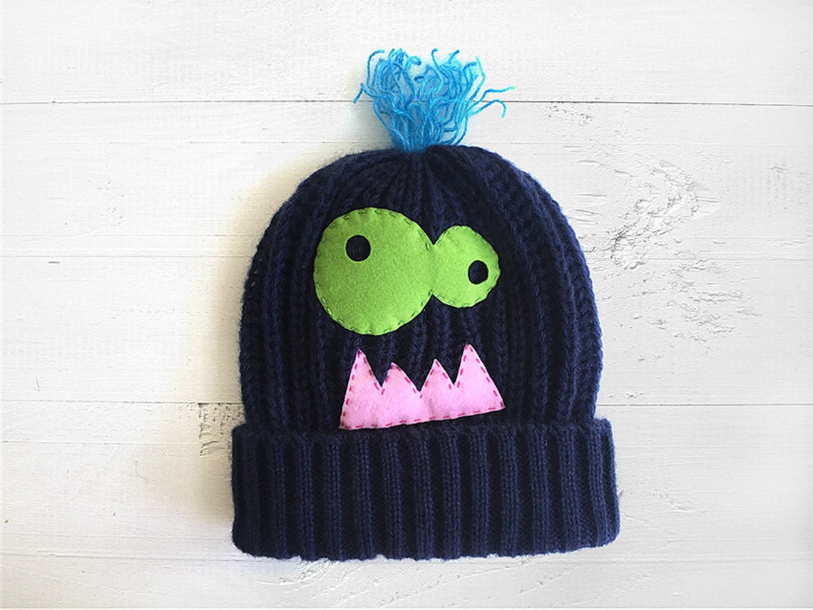 Boys Beanie Kids Gift Monster Beanie Valentines Kids Gift | Etsy