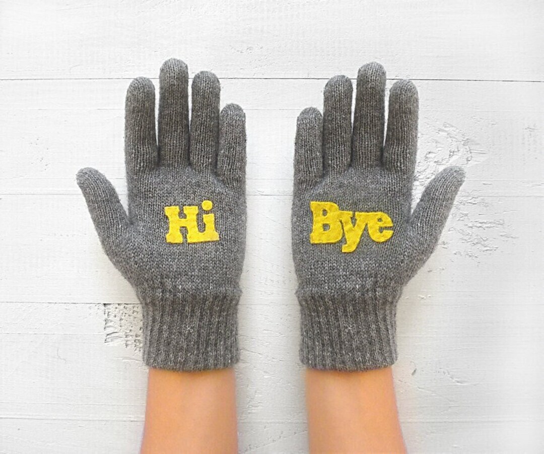 Unique Women Gloves With Hi Bye Message, Valentines Gift for Her ...