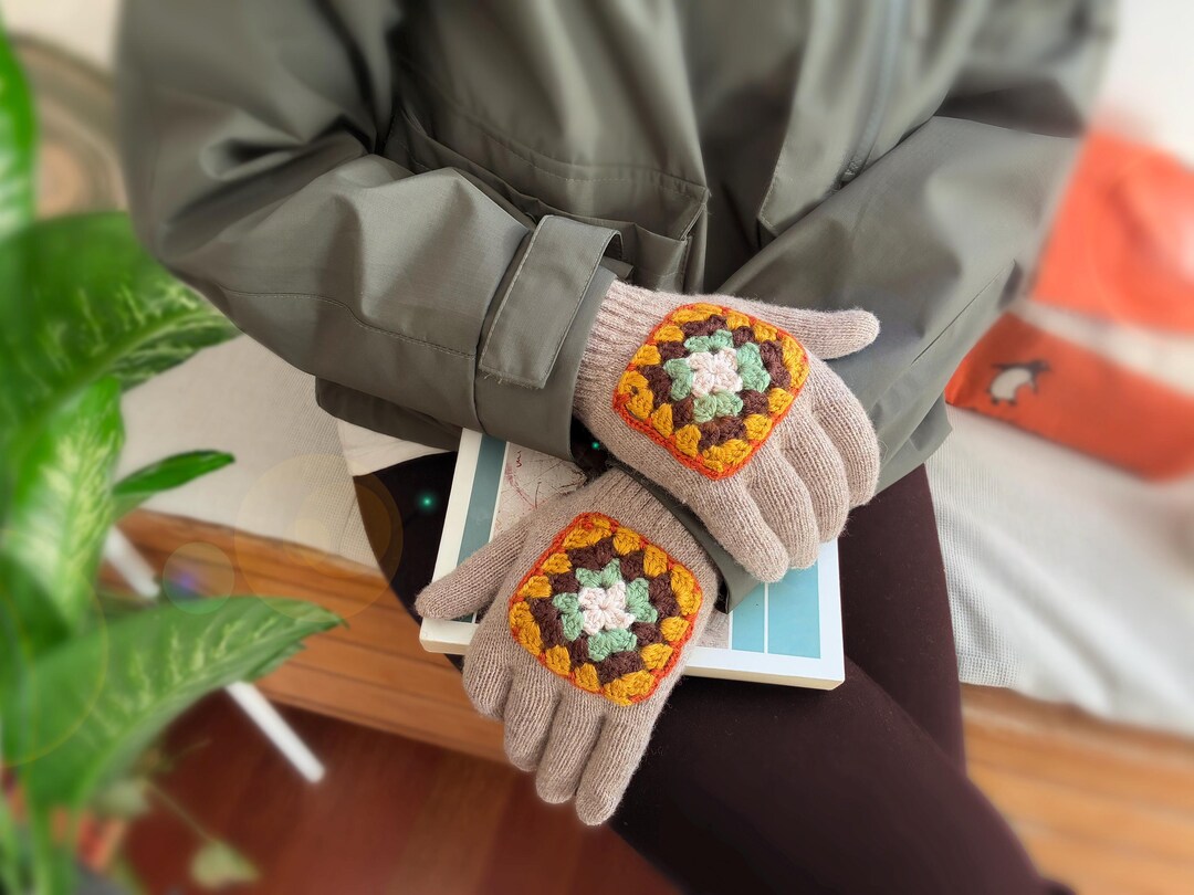 Granny Square Gloves Women: Cozy Valentines Day Gift, Winter Style Gift ...