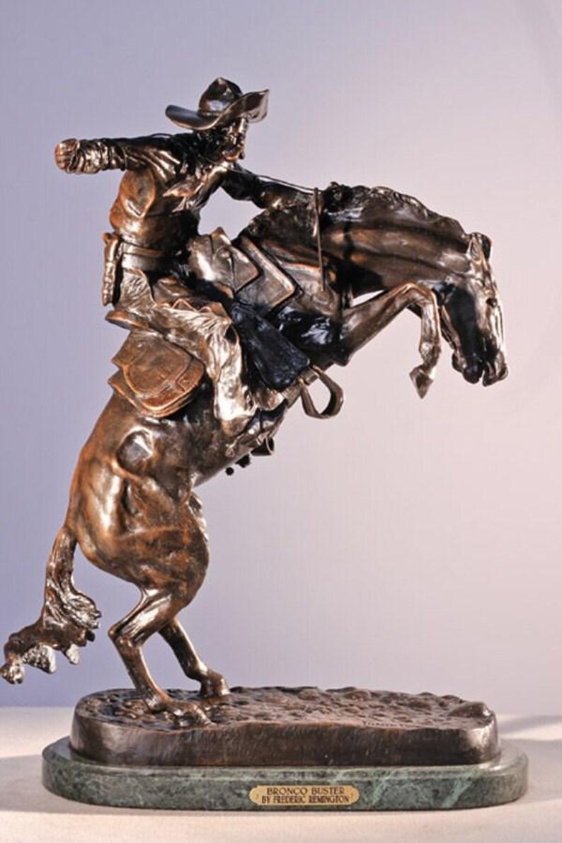 American Bronzes Bronco Buster by Frederic Remington Lost Wax Bronze ...