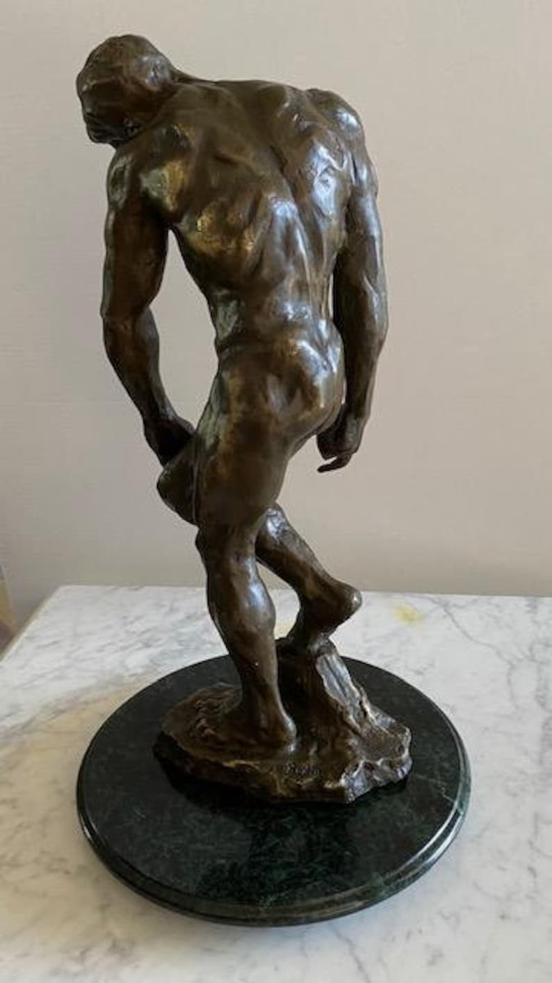 Rodin's Adam Large Vintage Solid Bronze Statue Signed & - Etsy