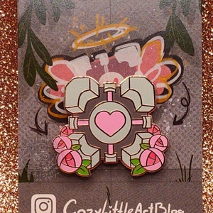 Floral Companion Cube - 1.25 Inch Enamel Lapel Pin - Etsy