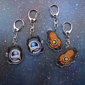 Chell, Wheatley, Potados, Glados, Companion Cube Portal 2 Acrylic Charm ...