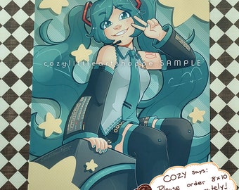 Digital Stars Hatsune Miku Print - Etsy