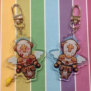 Gabriel, V1, V2, and Gabv1el Heart Magnet Acrylic Charm Keychains ...