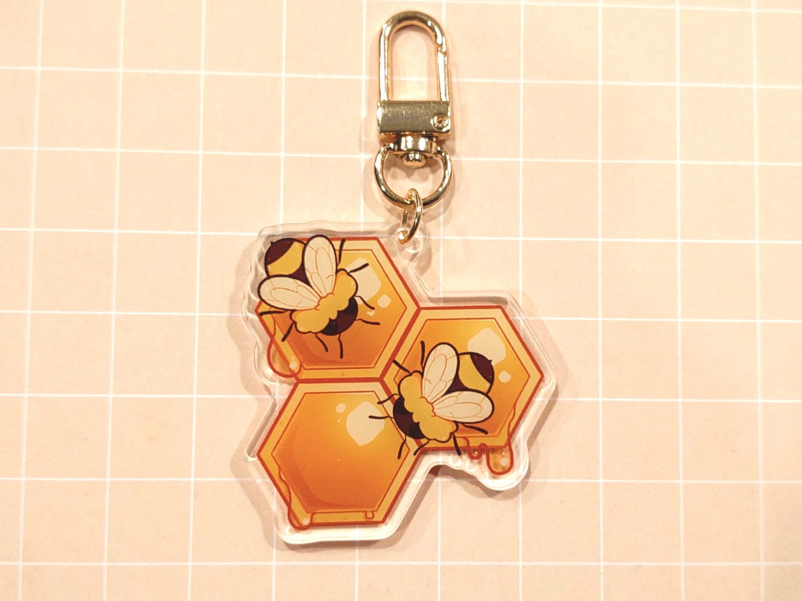 Honeybees Keychain - 2 Inch Semi-transparent Acrylic Charm - Etsy