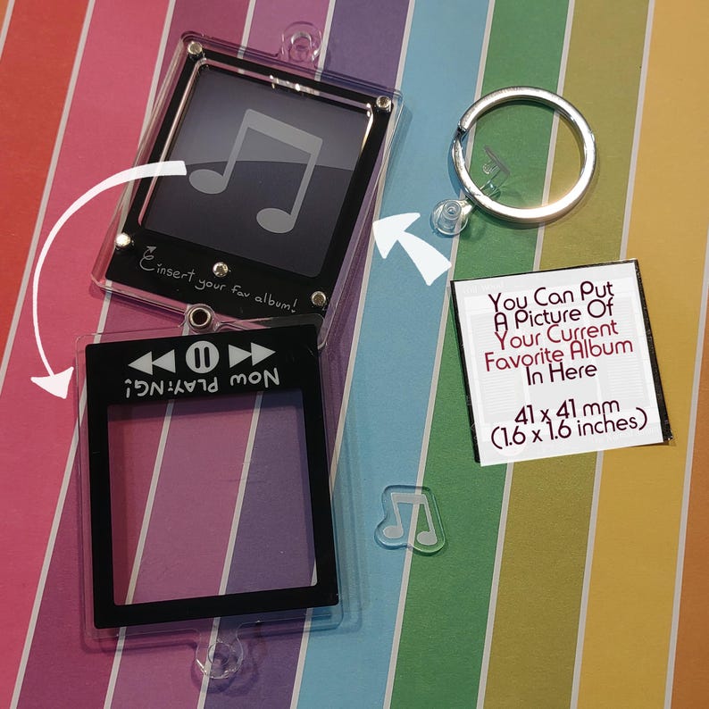 Customizable "now Playing" Music Player 3 Inch Acrylic Shaker Keychain ...