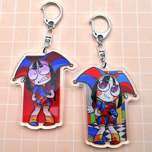 Pomni, Jax, and Caine 2.5 Inch Acrylic Charm Keychains (the Amazing ...