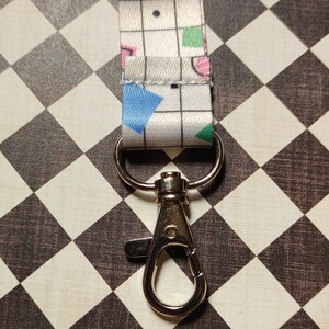 Geometric Pastel Retro Pattern 16 Inch Fabric Lanyard for Keys, Work ...
