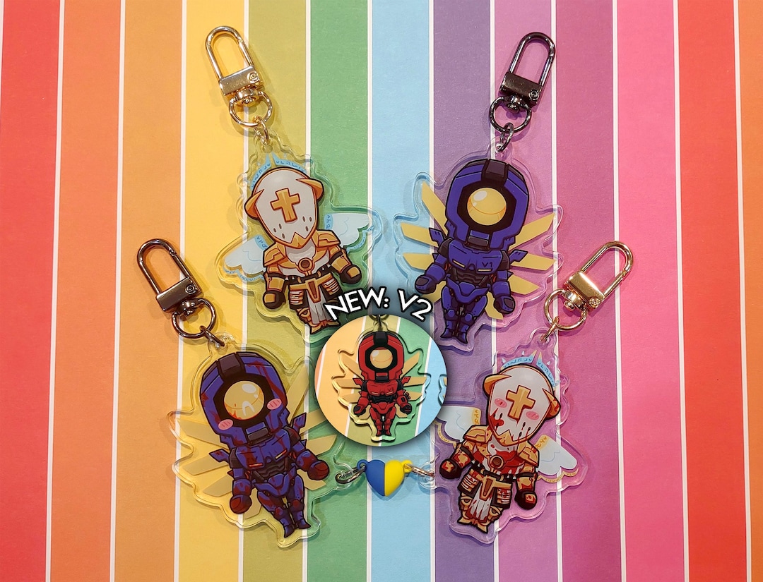 Gabriel, V1, V2, and Gabv1el Heart Magnet Acrylic Charm Keychains ...