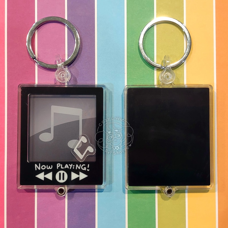 Customizable "now Playing" Music Player 3 Inch Acrylic Shaker Keychain ...