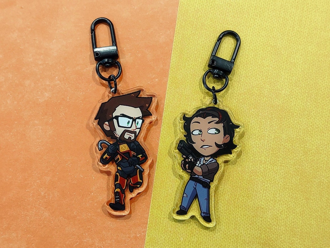 Gordon Freeman & Alyx Vance 2.5 Inch Acrylic Charms Keychains (half ...