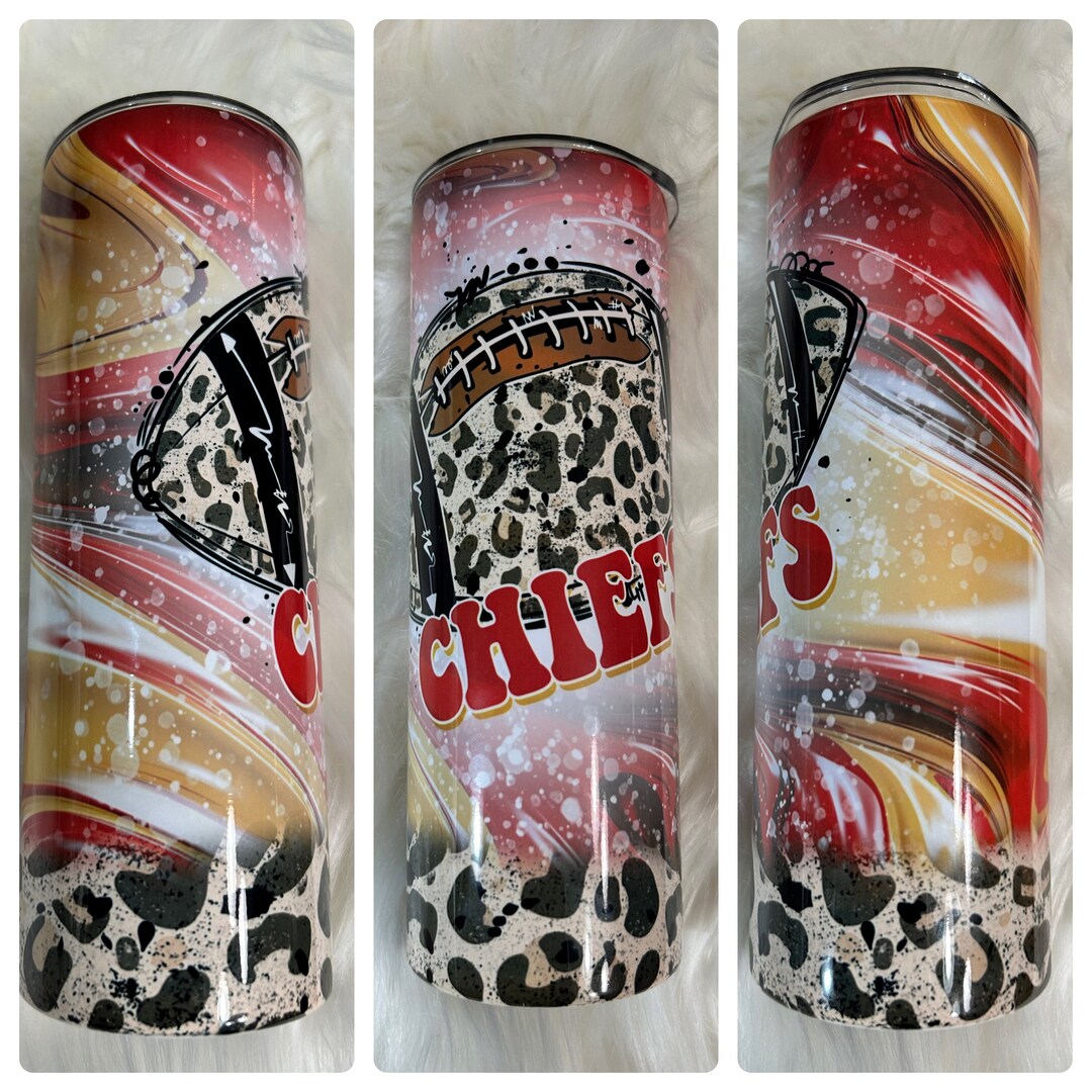 Chiefs Leopard 20oz Stainless Steel Tumbler - Etsy