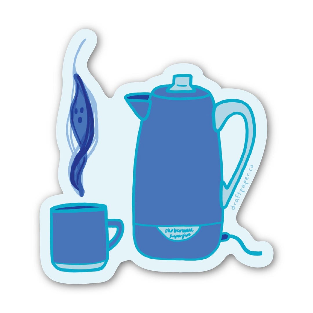 Mourning Coffee • Illustrated Vinyl Sticker - Etsy