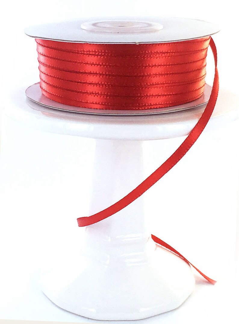 Red 1/16 Satin Ribbon Spool 100 Yards - Etsy