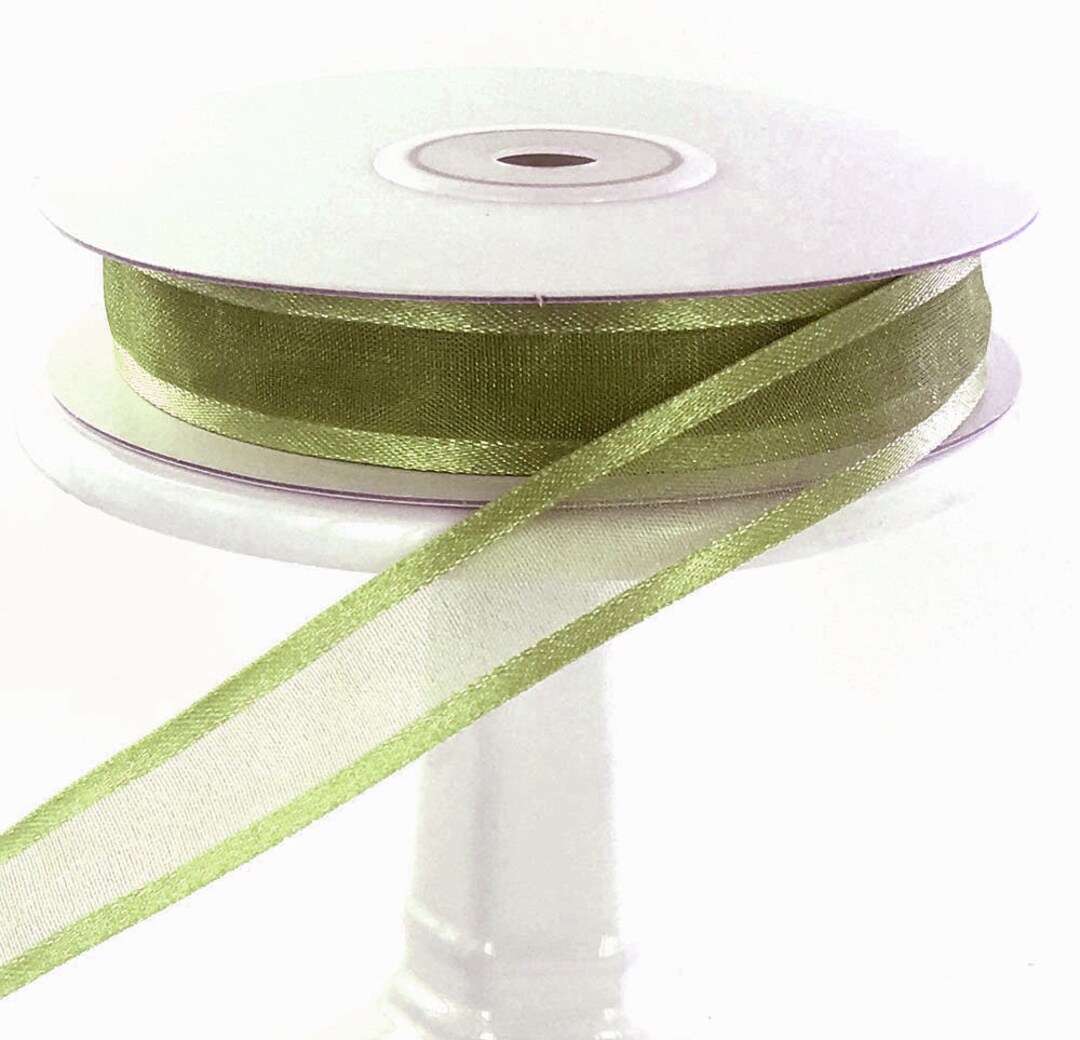 Moss Sage Green 5/8" Satin Edge Organza Ribbon 25 Yards - Etsy
