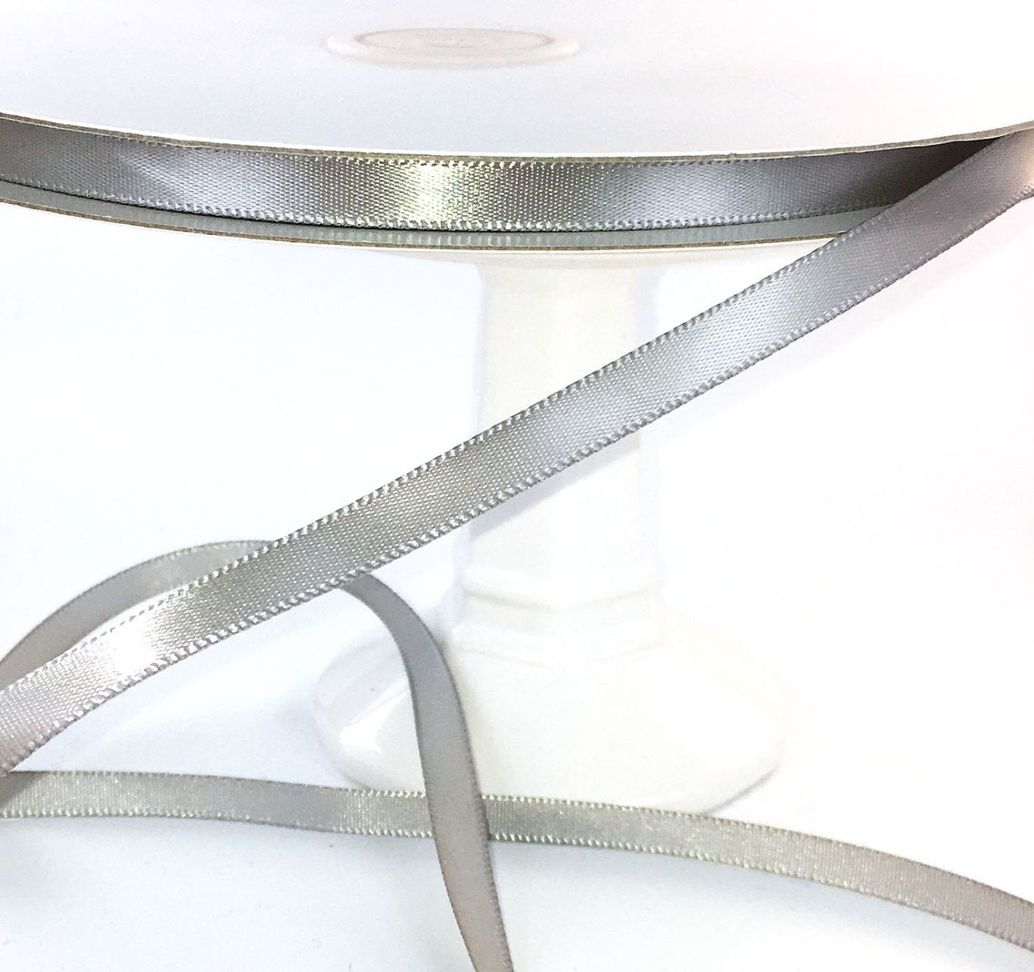 Silver 1/4 Solid Satin Ribbon 100 Yards - Etsy