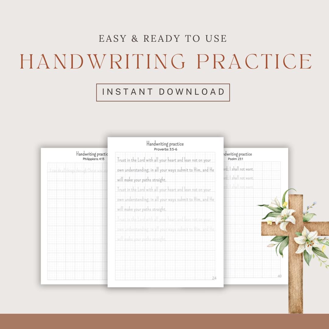 Christian Handwriting Workbook | Bible Verse Copywork | Printable ...