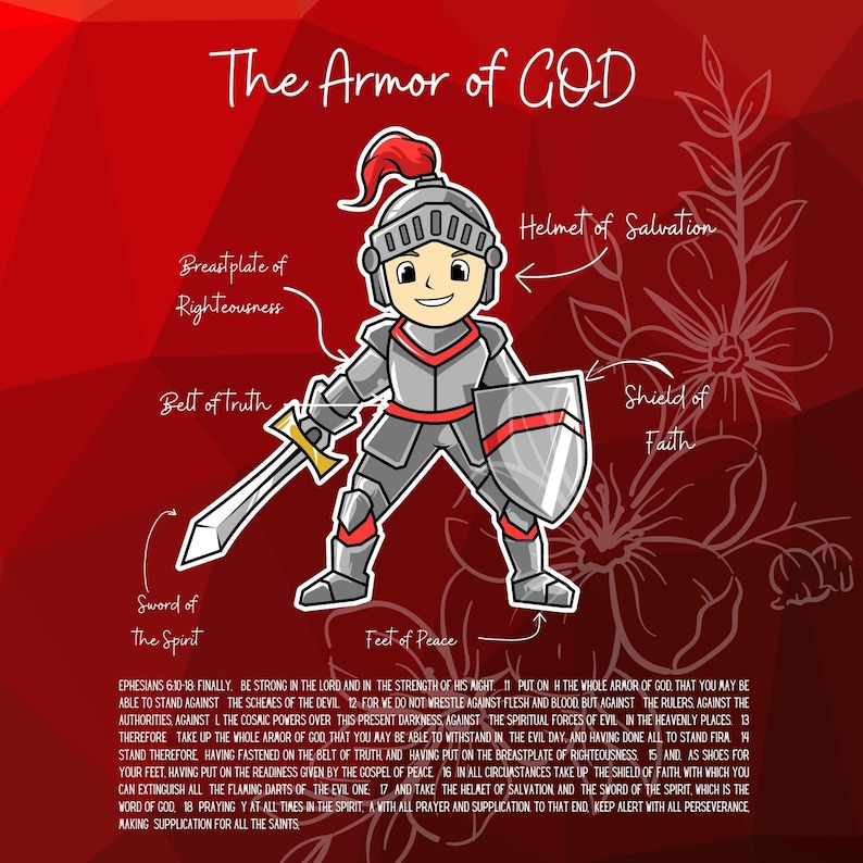 Armor of God Printable Art | Ephesians 6, Kids Christian Decor (PDF) - Etsy