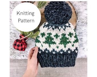 Forest Pines Beanie Knitting Pattern: Fair Isle Hat (PDF Pattern) - Etsy